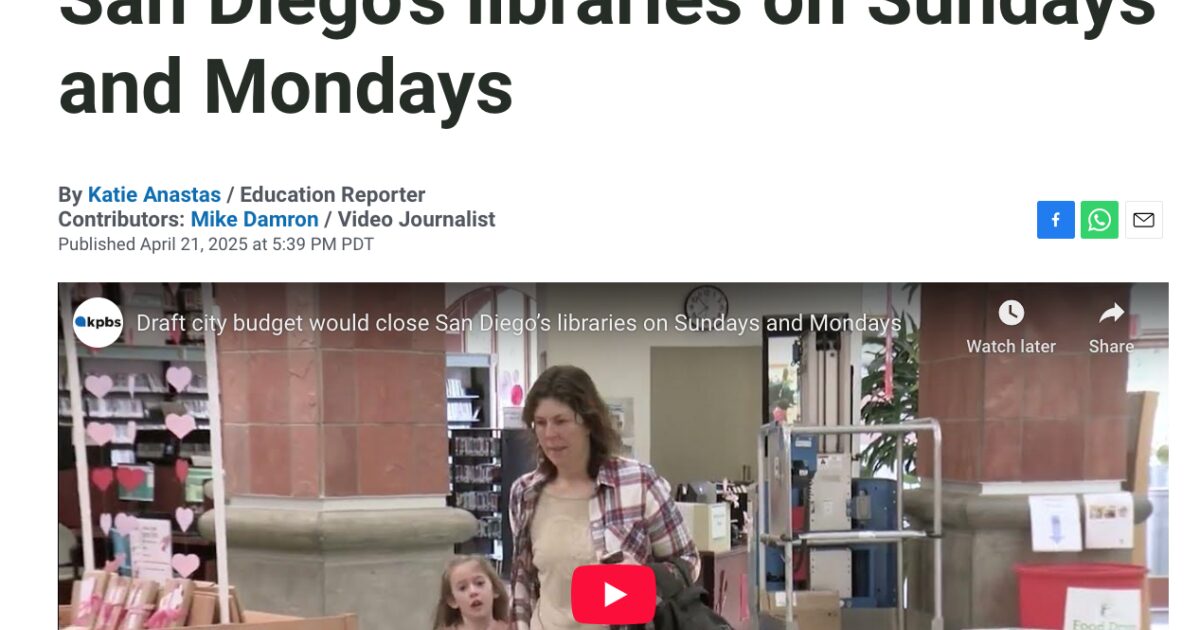 Patrick Stewart, CEO of the Library Foundation SD, tells KPBS Education Reporter Katie Anastas ...